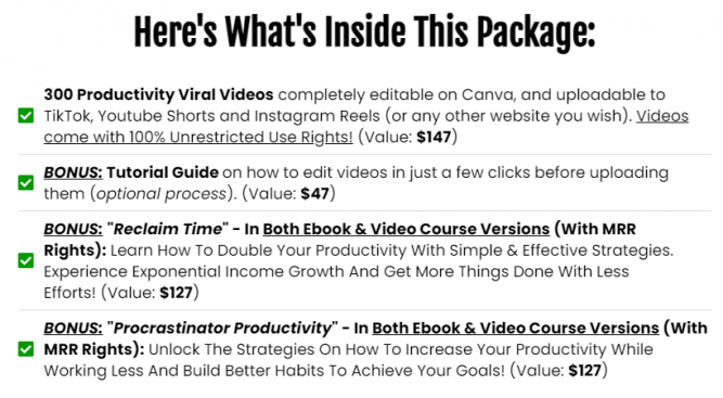 Productivity Viral Videos With Unrestricted PLR Review - Tony Review