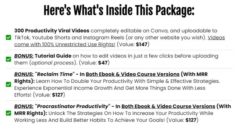Productivity Viral Videos With Unrestricted PLR Review - Tony Review